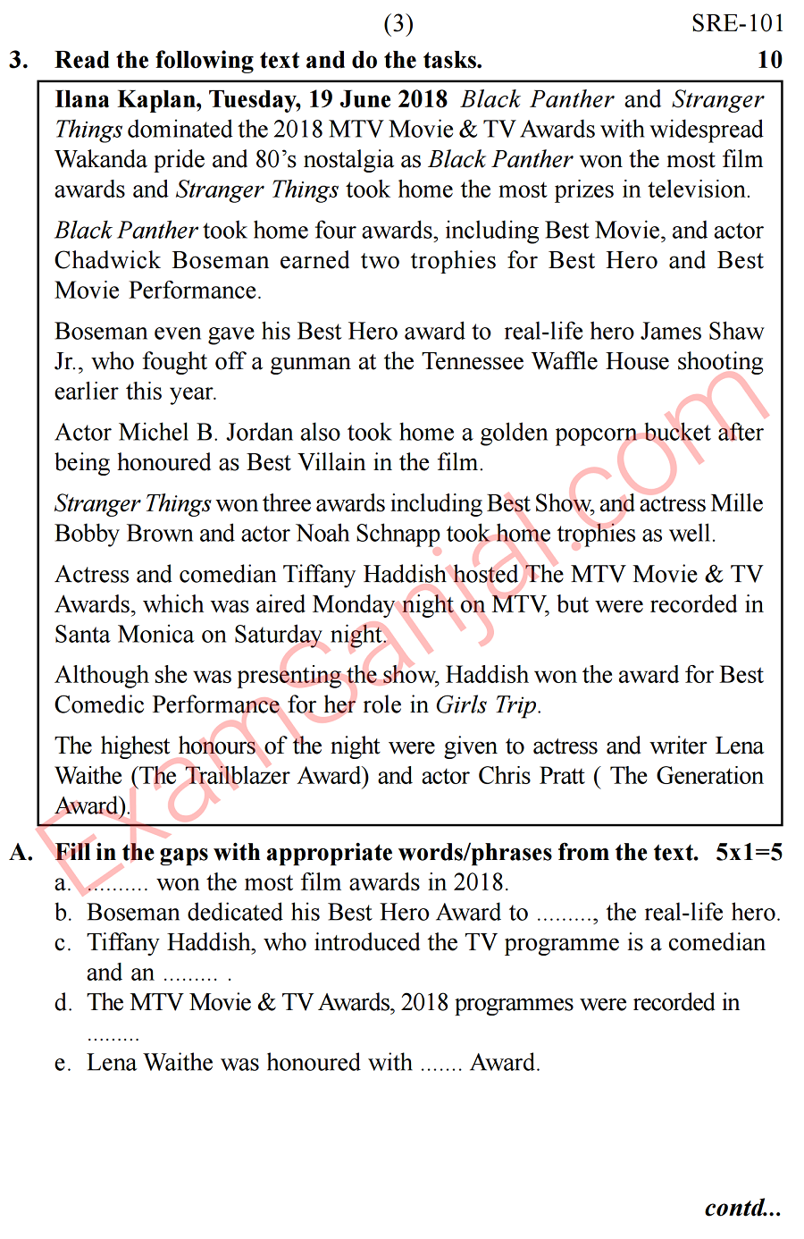 SEE Exam 2076 Important Model Questions English - Exam Sanjal