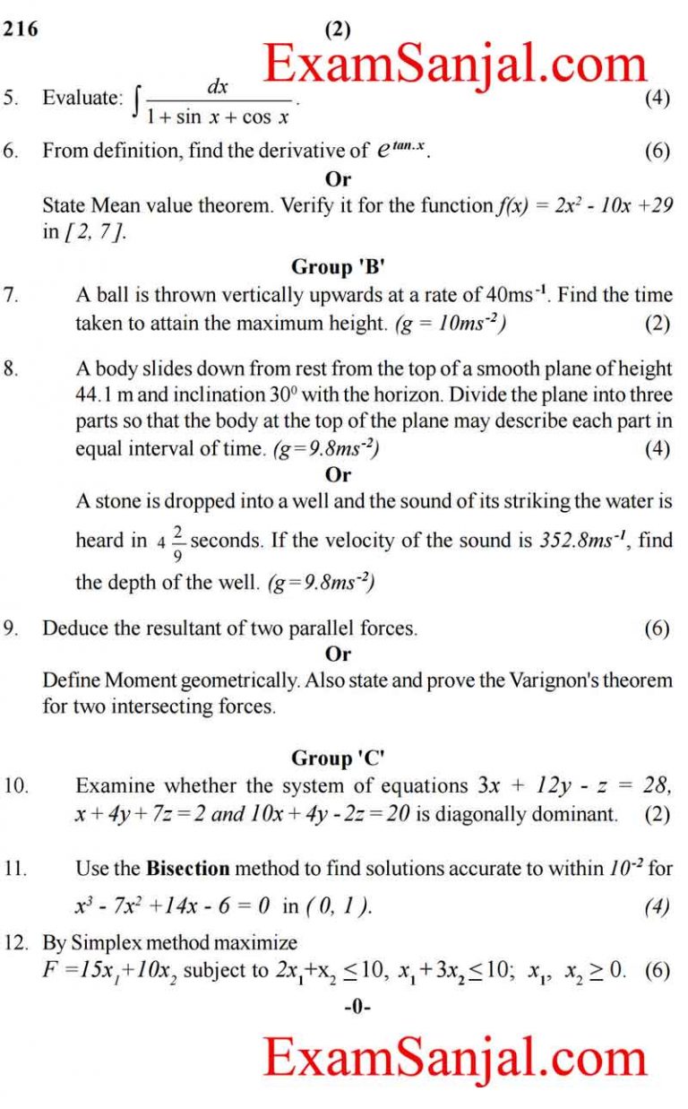 Class 12 Model Questions Paper NEB Grade 12 Model Questions - Exam Sanjal